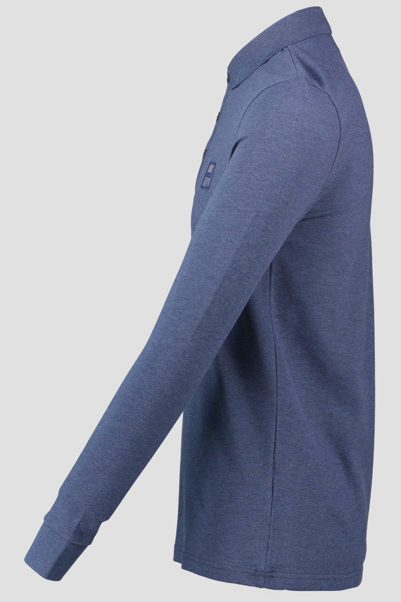 Mens Boss Orange Passerby Navy Slim Fit Long Sleeve Polo Shirt Ods