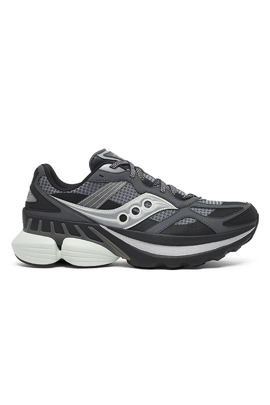 Men s Saucony GRID NXT Grey Silver Trainers