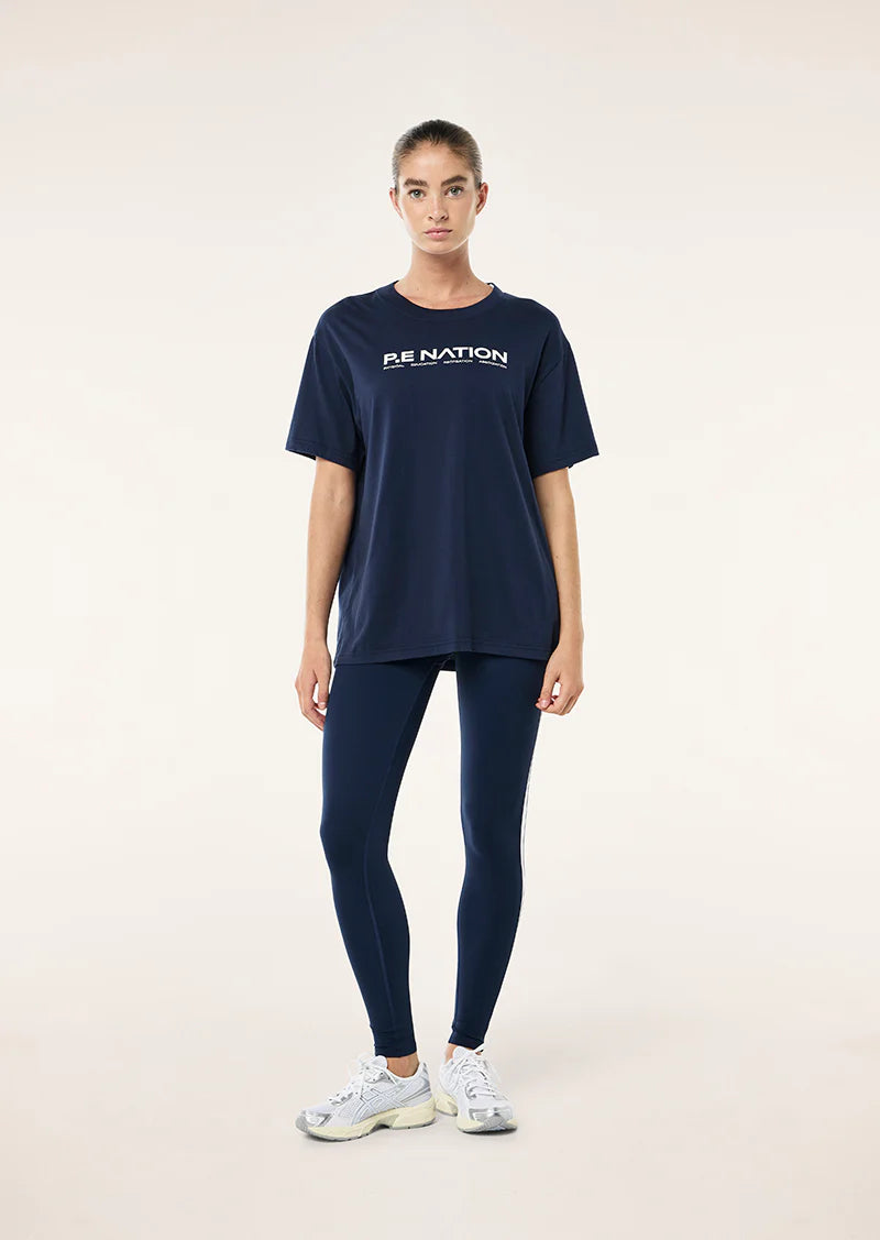 Women's P.E Nation Navy Aero T-Shirt & Highgate Leggings Set