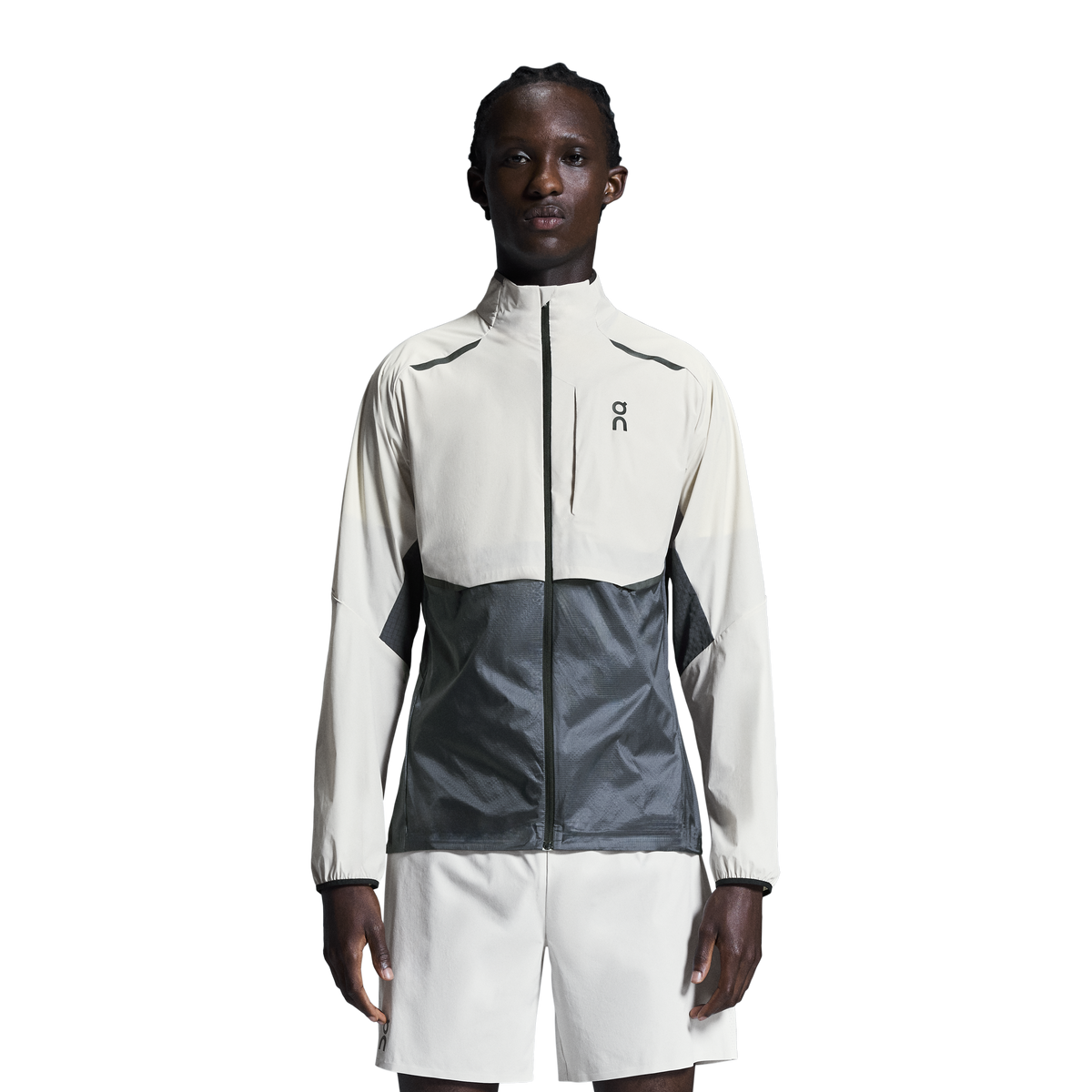 Men's On Running Silver Eclipse Weather Jacket And Pant Tracksuit Set